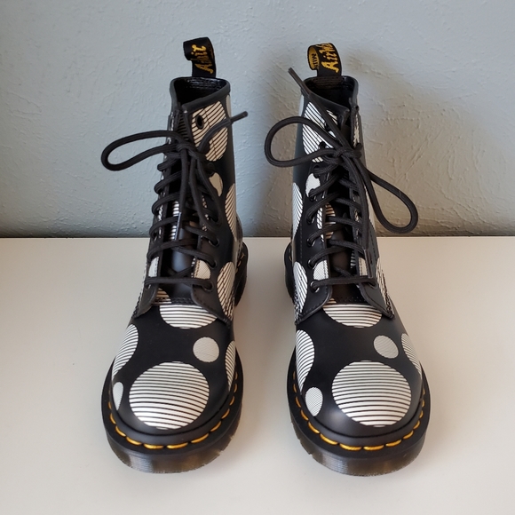 Dr. Martens | Shoes | New Dr Martens Mod Polka Dot Combat Boots Op Art ...